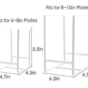 7UYUU Plate Holders Organizer Upright Metal Dish Storage Dying Rack for Kitchen Counter Cabinet Cupboard Camper - White