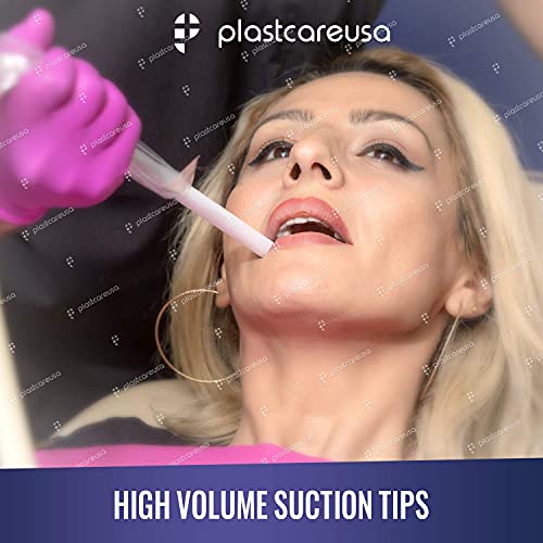 High Volume Evacuator HVE Tips - 1000 HVE Suction Tips Dental Disposable - Vented Evacuation Aspirator Tips with Smooth Edges (White - 10 Bags of 100) by PlastCare USA