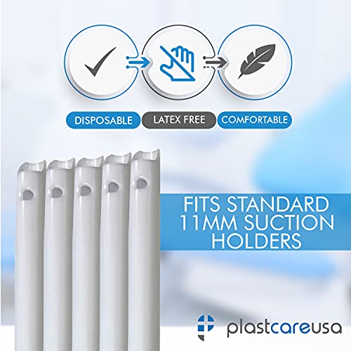 High Volume Evacuator HVE Tips - 1000 HVE Suction Tips Dental Disposable - Vented Evacuation Aspirator Tips with Smooth Edges (White - 10 Bags of 100) by PlastCare USA