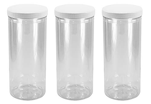 Pinnacle Mercantile (3-Pack) Clear Plastic Storage Containers with Lids 80 ounce Food-Grade Safe, Reusable | Store Herbs, Spices, Pasta, Cereal, Arts & Crafts