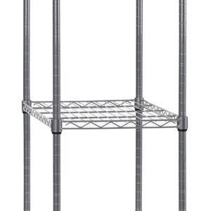 Muscle Rack WS241459-5S 5 Tier Wire Shelving with Hooks in Silver, 59" Height, 24" Width, 14" Length