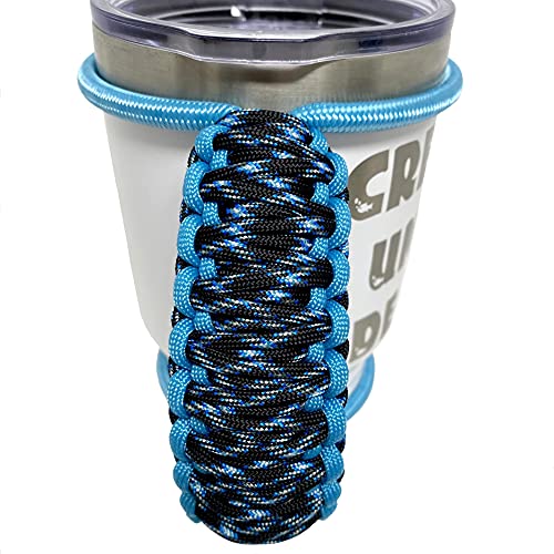 Creating Unique Designs Handmade Elastic Tumbler Handles 20 30 32 40 oz (Handle Only) (Neon turquoise lightning)