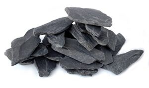 natural slate stone 3 to 5 inch rocks for miniature and fairy garden, aquascaping aquariums, reptile enclosures & model railroad. (5lbs)