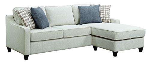 Montgomery Sectional Sofa with Track Arms and Chaise Cream