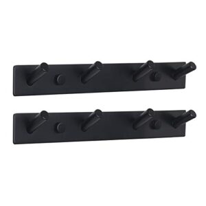 webi coat rack wall mounted,wall coat hanger,hook rack,4 hooks for hanging jacket,clothes,black,2 packs