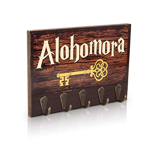 getDigital Alohomora Key Rack | Magical Home & Office Decor Key Holder with 5 Metal Hooks | Also Suitable as a Hanger for Clothes, Bags or Dog Leashes