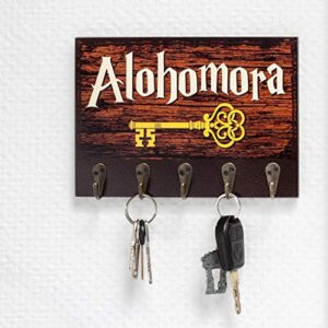 getDigital Alohomora Key Rack | Magical Home & Office Decor Key Holder with 5 Metal Hooks | Also Suitable as a Hanger for Clothes, Bags or Dog Leashes