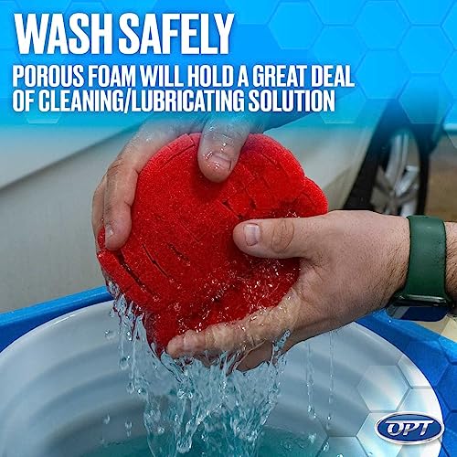 Optimum Big Red Sponge - Original BRS - Large Car Wash Sponge, Professional Car Detailing Sponge, Great for Use with Rinseless Car Wash and Traditional Car Wash Soap