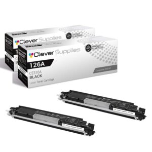 cs compatible toner cartridge replacement for hp 126a ce310a black color laserjet cp1020 cp1025 cp1025nw pro 100 pro m175 pro m175nw pro 100 color mfp m175a m175nw 2 set