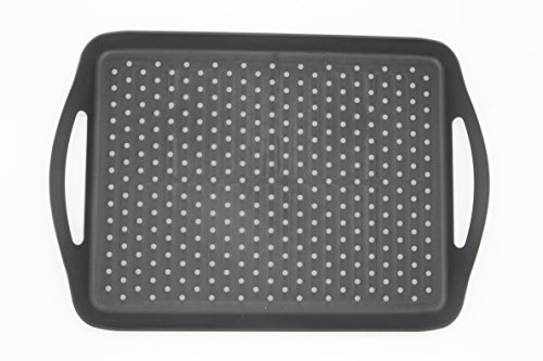 ChopMaster Rectangular Anti Slip Serving Tray with Handle (large, Black)