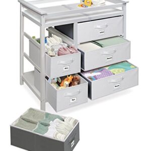 Modern Baby Changing Table with 6 Storage Baskets and Pad