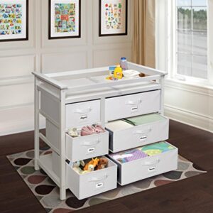 Modern Baby Changing Table with 6 Storage Baskets and Pad