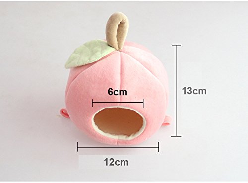 Mummumi® Small Animals House Small Pet Hamster Hanging Bed House Hammock Cute Furit Winter Warm Fleece Guinea Pig Hedgehog Chinchilla Bed House Cage Nest Hamster Accessories (Pink)