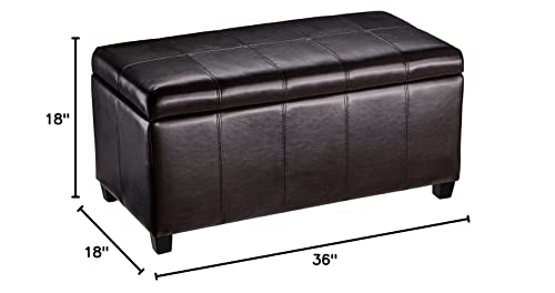 FIRST HILL FHW Marion Rectangular Storage Ottoman, Russet Brown