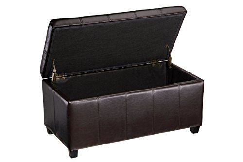 FIRST HILL FHW Marion Rectangular Storage Ottoman, Russet Brown