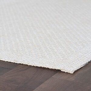 Largo Modern Solid Cream Rectangle Easy-Care Indoor/Outdoor Area Rug, 5' x 7'