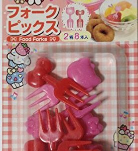 Sanrio Hello Kitty Food Fruit Cocktail Fork Picks 2 patterns 8 pics Bento Party (Fork)