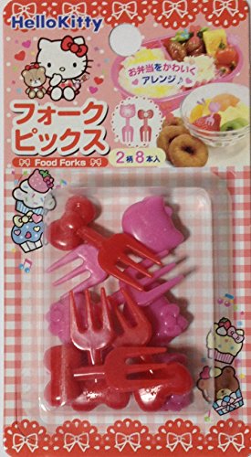 Sanrio Hello Kitty Food Fruit Cocktail Fork Picks 2 patterns 8 pics Bento Party (Fork)