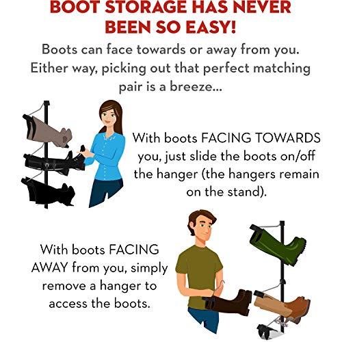 Boot Butler Standing Boot Rack – As Seen On Rachael Ray – Clean Up Your Floor & Protect Your Boots – 5-Pair Boot Storage Organizer & Boot Shaper/Tree