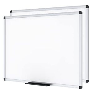 viz-pro dry erase board/whiteboard, non-magnetic, pack of 2, 36 x 24 inches, wall mounted board for school office and home