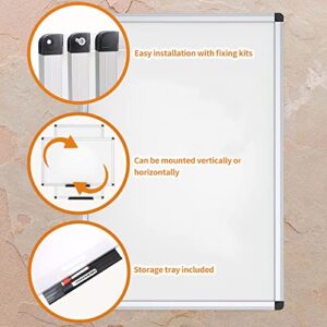 VIZ-PRO Dry Erase Board/Whiteboard, Non-Magnetic, Pack of 2, 36 x 24 Inches, Wall Mounted Board for School Office and Home