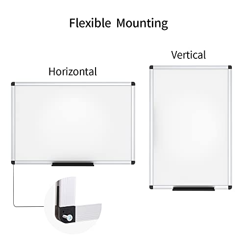 VIZ-PRO Dry Erase Board/Whiteboard, Non-Magnetic, Pack of 2, 36 x 24 Inches, Wall Mounted Board for School Office and Home