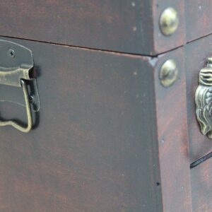 Antique Wooden Pirate Chest with Lion Rings