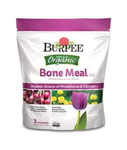 burpee bone meal fertilizer | add to potting soil | strong root development | omri listed for organic gardening | for tomatoes, peppers, and bulbs, 1-pack, 3 lb (1 pack)