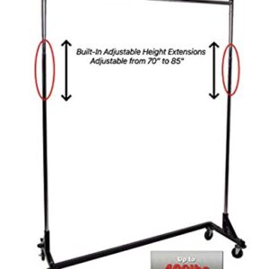 Only Hangers Adjustable Height Heavy Duty Z Rack w/Black Base