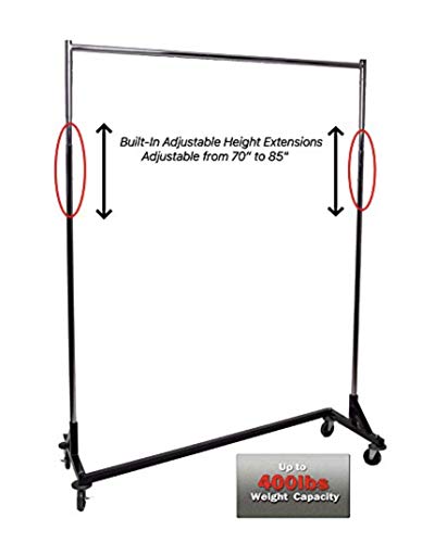 Only Hangers Adjustable Height Heavy Duty Z Rack w/Black Base