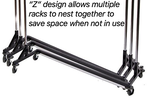 Only Hangers Adjustable Height Heavy Duty Z Rack w/Black Base