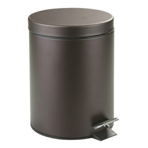 rocky mountain goods small trash can with step lid - 1.85 gallon - trash can for bathroom, bedroom, office - heavy duty metal - foot pedal opening - removable inside pail with handle (venetian bronze)