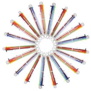 Hicarer 20 Pack 6-in-1 Retractable Ballpoint Pens 6-Color Ballpoint Pen Multicolor Pens for Office School Supplies Students Children Gift