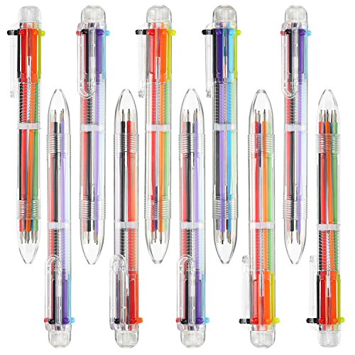 Hicarer 20 Pack 6-in-1 Retractable Ballpoint Pens 6-Color Ballpoint Pen Multicolor Pens for Office School Supplies Students Children Gift