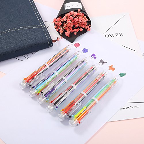 Hicarer 20 Pack 6-in-1 Retractable Ballpoint Pens 6-Color Ballpoint Pen Multicolor Pens for Office School Supplies Students Children Gift