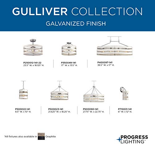 Gulliver Collection 4-Light Coastal Pendant Light Galvanized