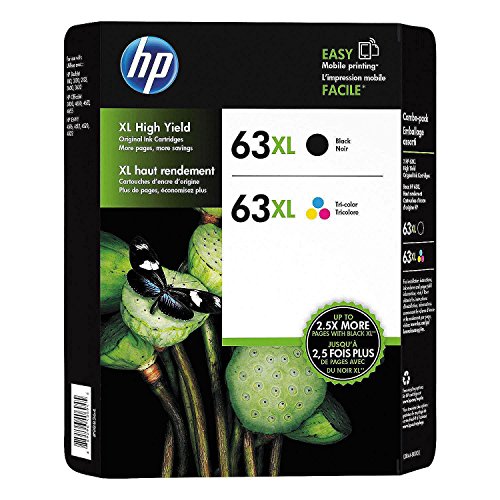 HP 63XL, (L0R44BN) High-Yield Original Ink Cartridges, Black/Tri-Color - 1 PACK