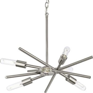 progress lighting p400108-009 astra chandeliers, brushed nickel