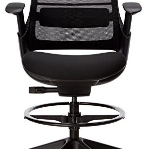 Steelcase Series 1 Stool Chair, Graphite Frame with 3D Microknit Fabric (Licorice)