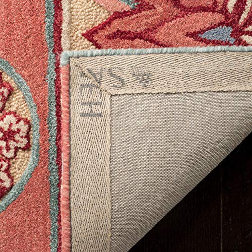 SAFAVIEH Bellagio Collection 5' x 8' Red / Beige BLG601Q Handmade Medallion Premium Wool Area Rug