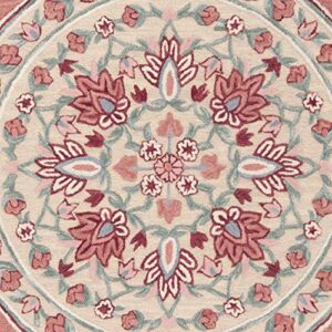 SAFAVIEH Bellagio Collection 5' x 8' Red / Beige BLG601Q Handmade Medallion Premium Wool Area Rug