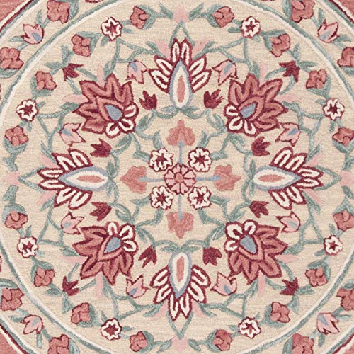 SAFAVIEH Bellagio Collection 5' x 8' Red / Beige BLG601Q Handmade Medallion Premium Wool Area Rug