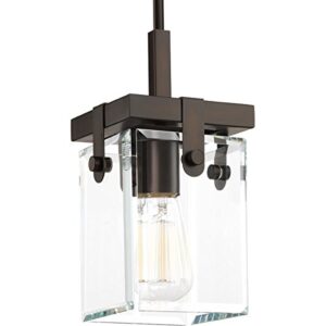 progress lighting p500073-020 glayse mini-pendant, brown