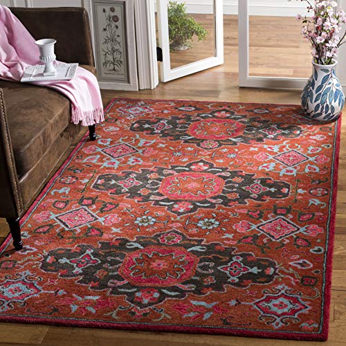 SAFAVIEH Heritage Collection 3' x 5' Rust / Multi HG419P Handmade Traditional Oriental Premium Wool Area Rug