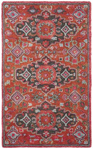 SAFAVIEH Heritage Collection 3' x 5' Rust / Multi HG419P Handmade Traditional Oriental Premium Wool Area Rug