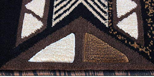 Southwest Native American Indian Chocolate Carpet Area Rug (2 Feet X 7 Feet Runner)