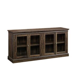 sauder barrister lane storage credenza, for tvs up to 70", iron oak finish