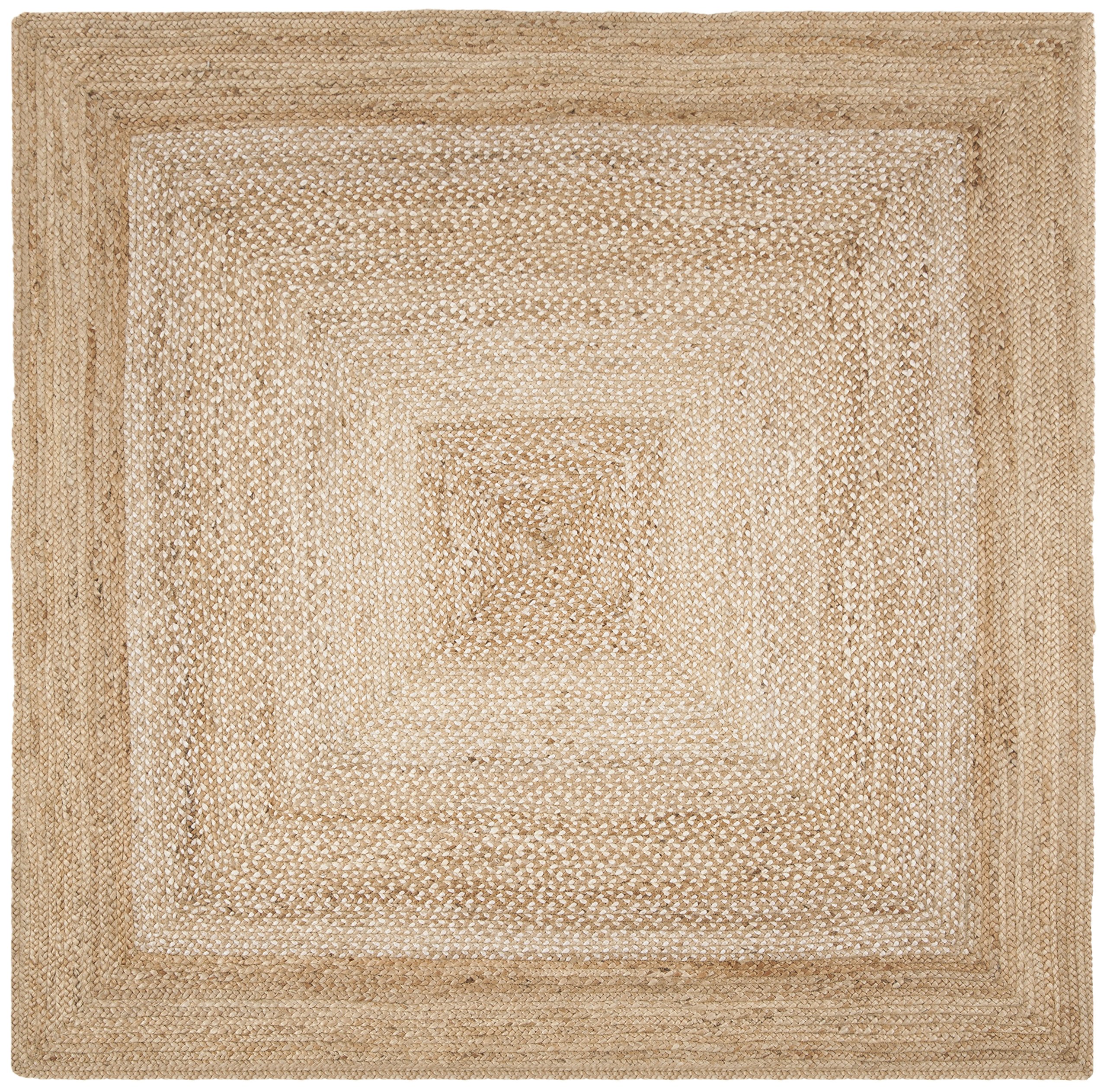 Safavieh Natural Fiber Collection 6' Square Ivory NF885B Handmade Farmhouse Country Jute Area Rug