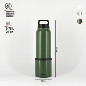 SIGG - Insulated Water Bottle Green - Thermo Flask Hot & Cold with Cup - Leakproof - BPA Free - 18/8 Stainless Steel - 25 Oz