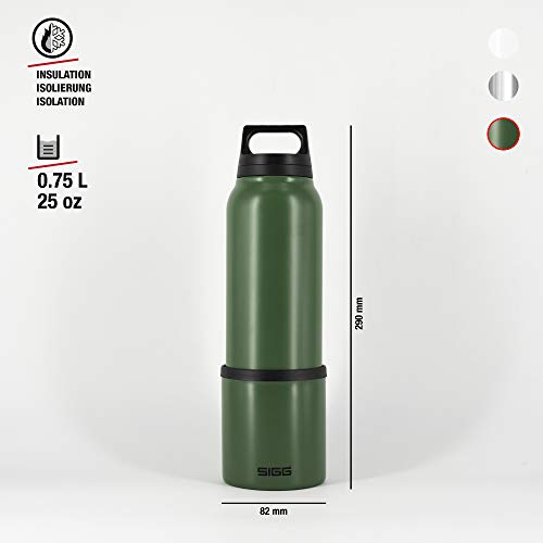 SIGG - Insulated Water Bottle Green - Thermo Flask Hot & Cold with Cup - Leakproof - BPA Free - 18/8 Stainless Steel - 25 Oz